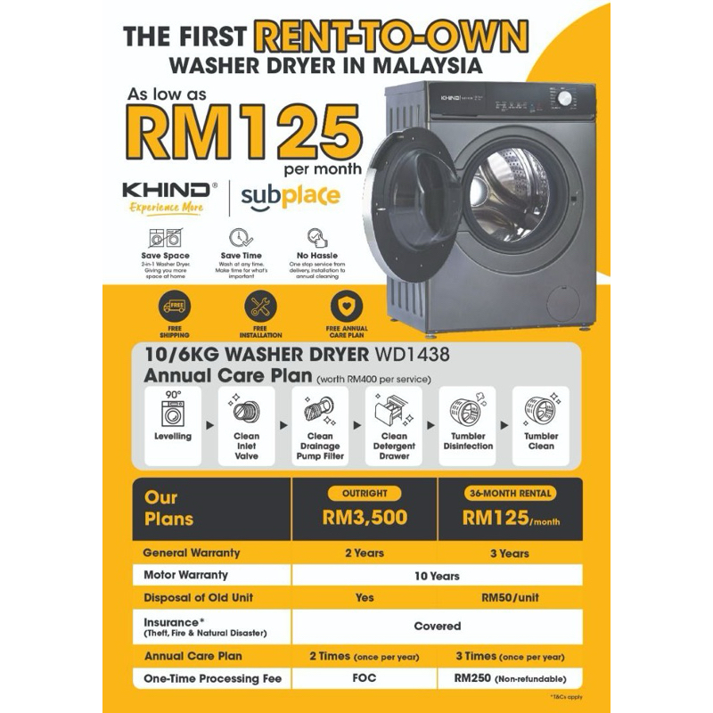 KHIND® THE FIRST RENT-TO-OWN WASHER DRYER IN MALAYSIA | Shopee Malaysia