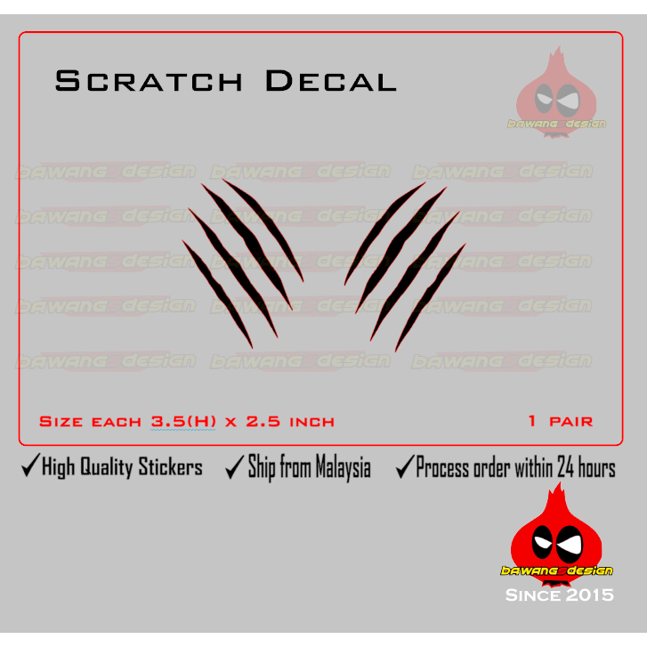 Scratch Decals for Car/Motorcycle/Outdoor 1 pair (Left & Right ...