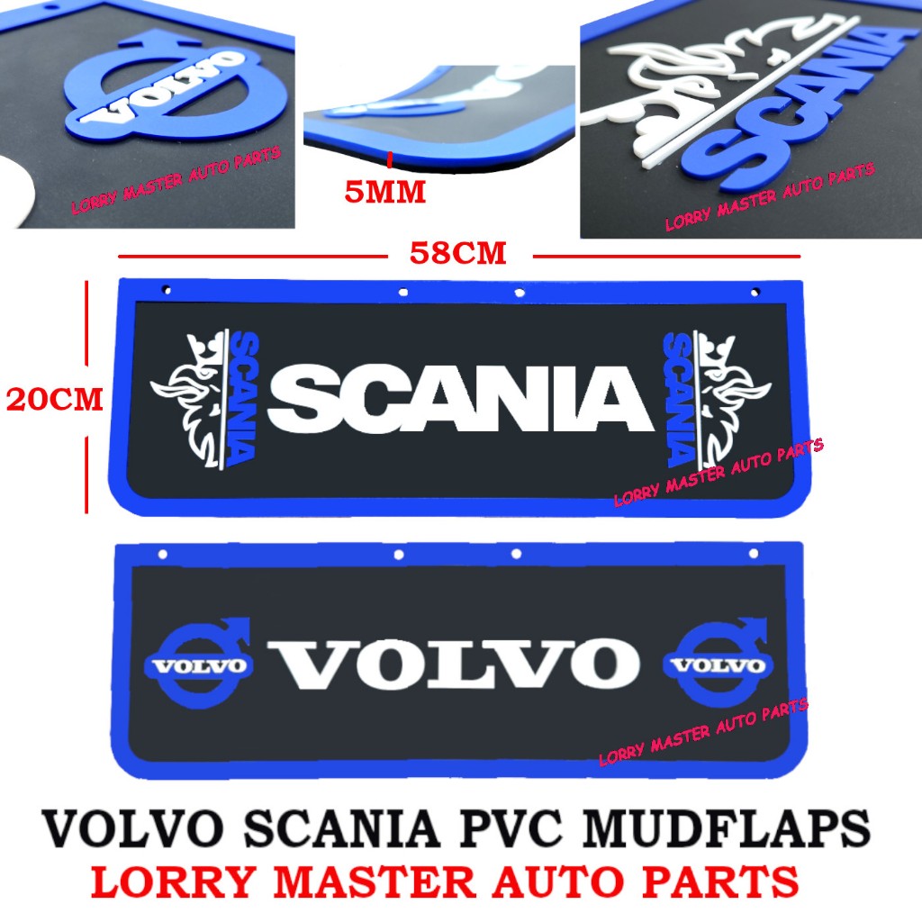 PVC MUDFLAPS VOLVO SCANIA LORRY TRUCK 58CM X 20CM FRONT | Shopee Malaysia