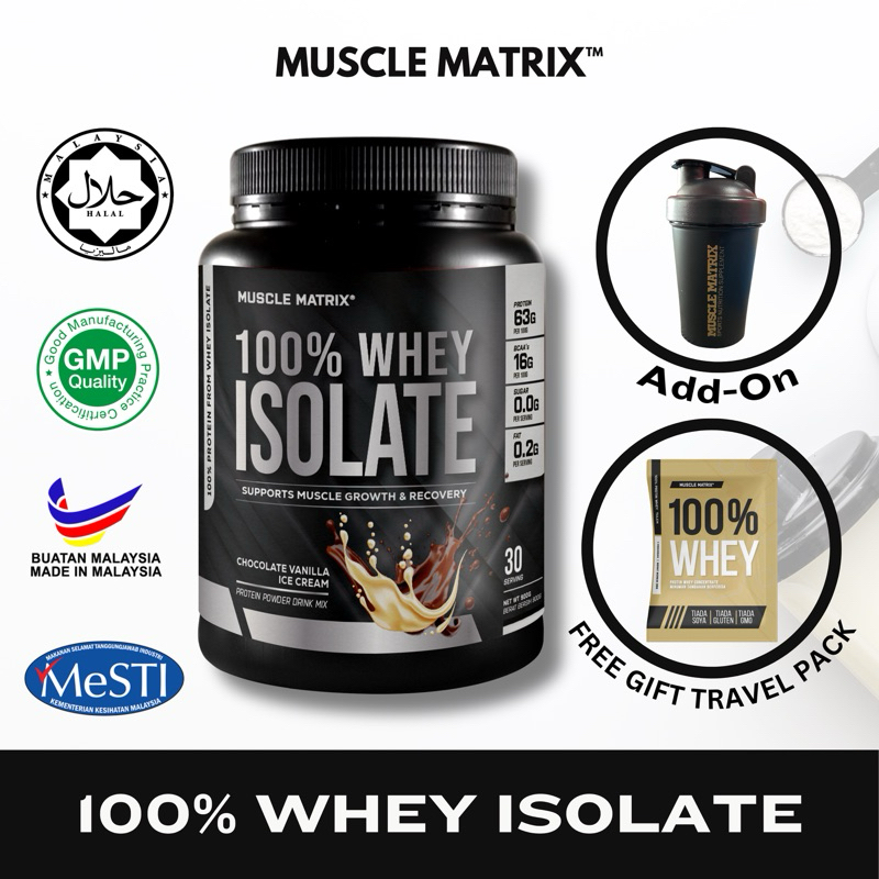 MUSCLE MATRIX 100% WHEY ISOLATE 0.9KG NO SOY NO PEA PROTEIN | Shopee ...