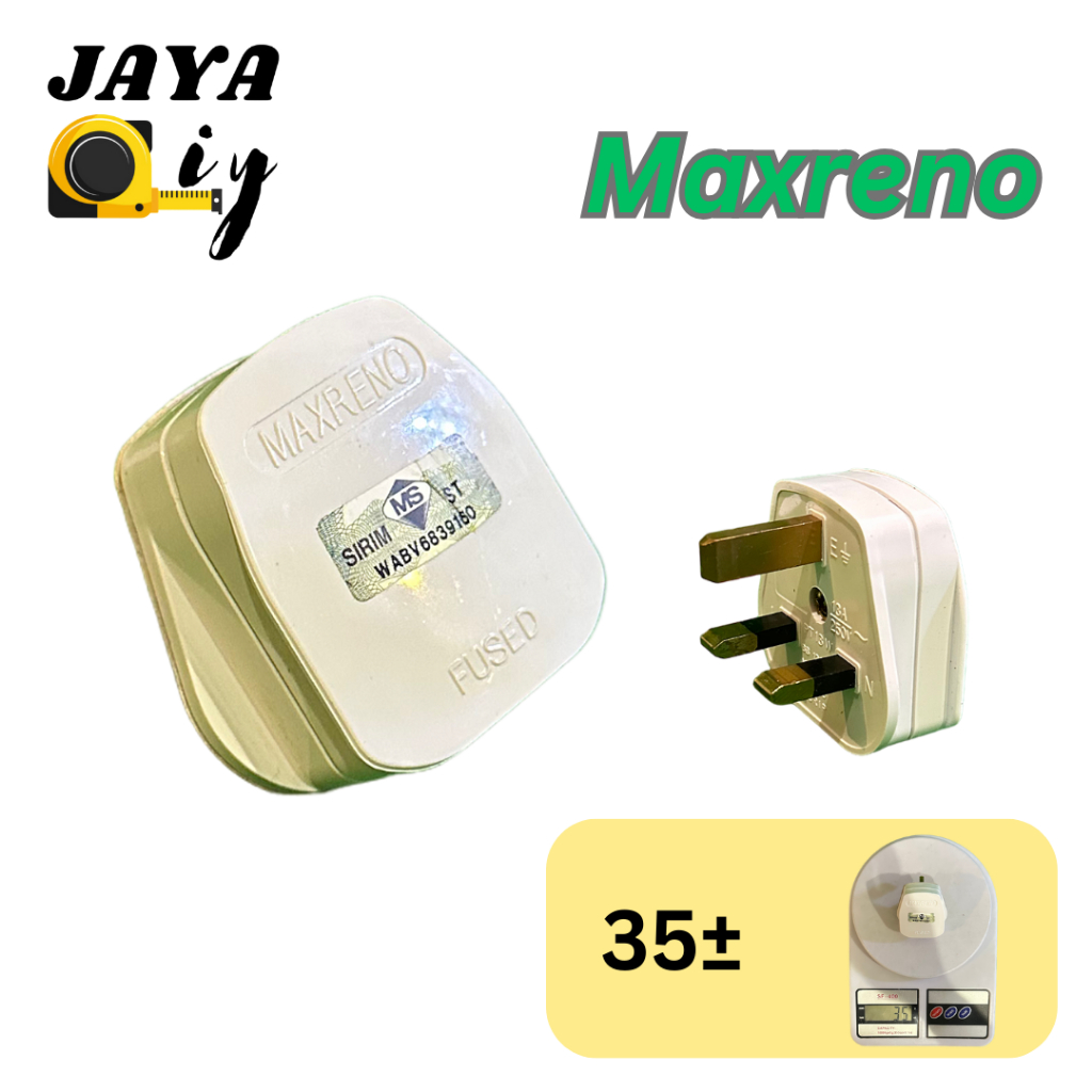 [SIRIM APPROVED] Maxreno GIM 13A Plug Top UK Standard / 3 Pin Plug Top ...