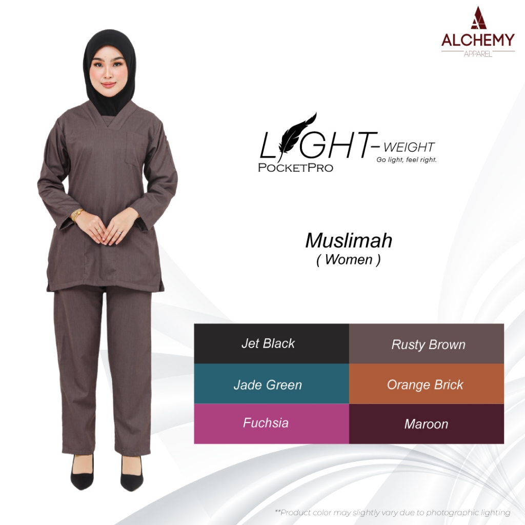 Muslimah Scrub Suit Lightweight PocketPro - Set (Shirt + Pants ...