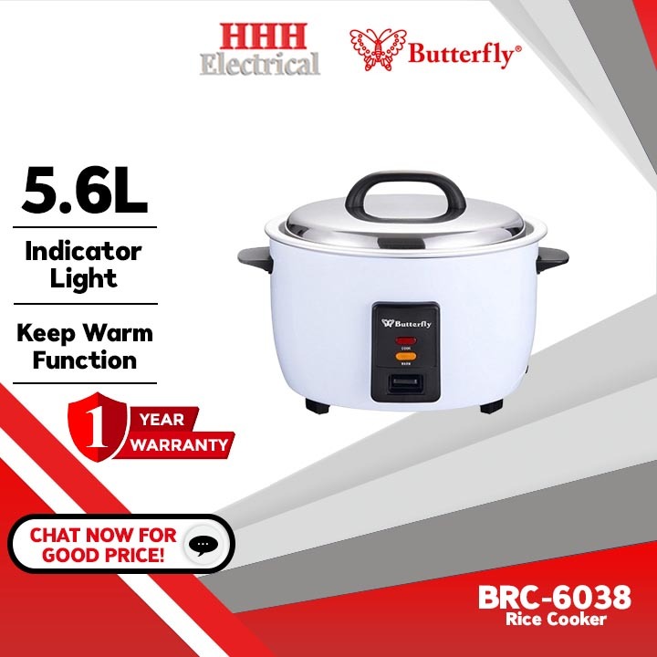 Butterfly Electric Rice Cooker 5.6L BRC-6038 Periuk Nasi Elektrik ...