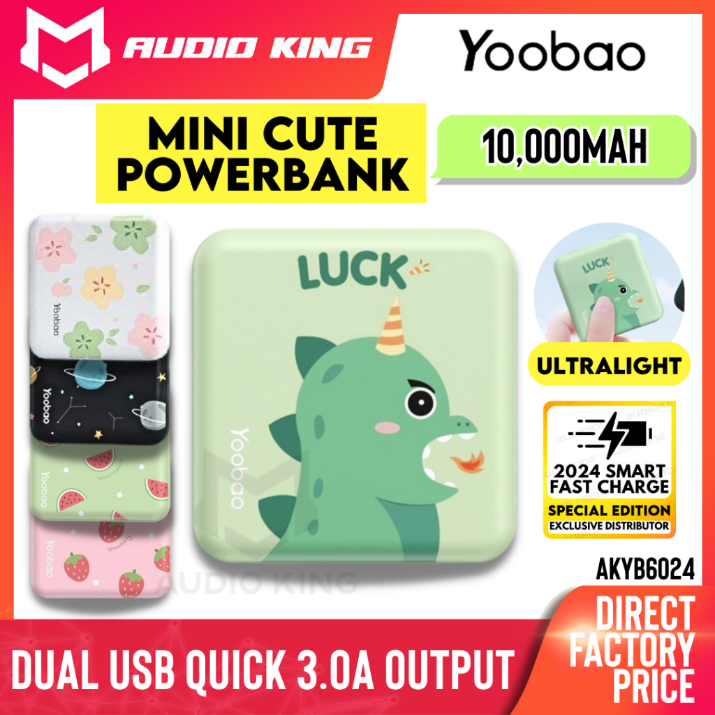 YOOBAO Cute Mini Cartoon Powerbank 10000mAh Fast Charging 3A Type C ...