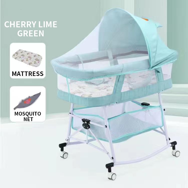 Baby Cot Bed baby side bed Folding baby bed portable crib katil bayi ...