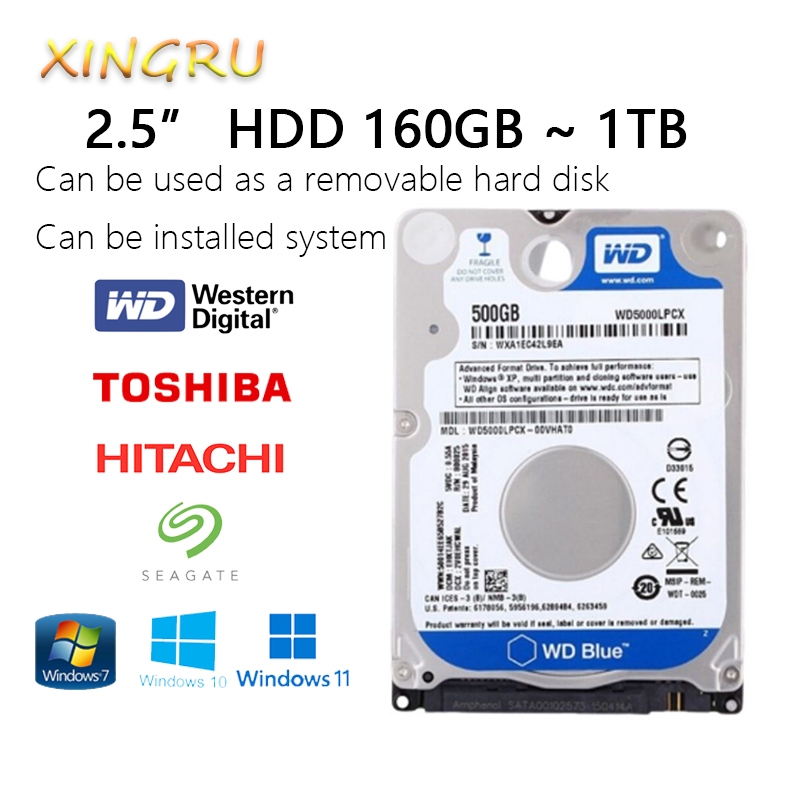Mix Brand 2.5" Laptop SATA HDD 160/250/320/500GB 1TB 7mm/9mm Notebook ...