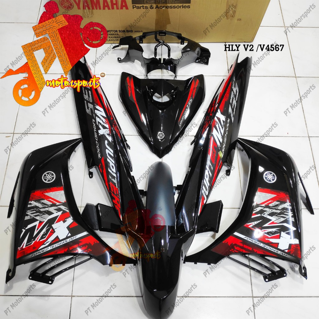 Yamaha LC 135 Lc135 Cover Set Body Coverset Hitam Black Jupiter MX 194 ...