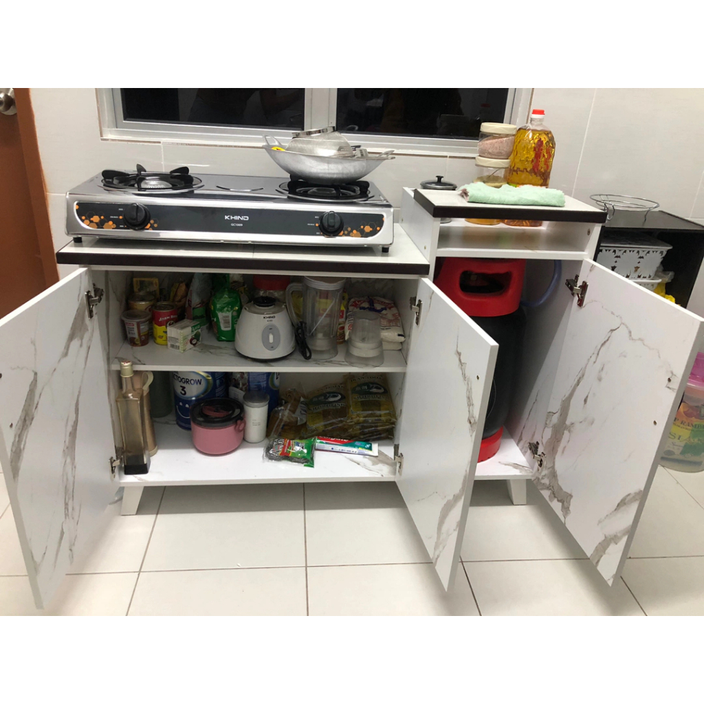 ROAM 4ft Mosaic Marble Top Gas Stove Cabinet Cooking Kitchen Cabinet ...