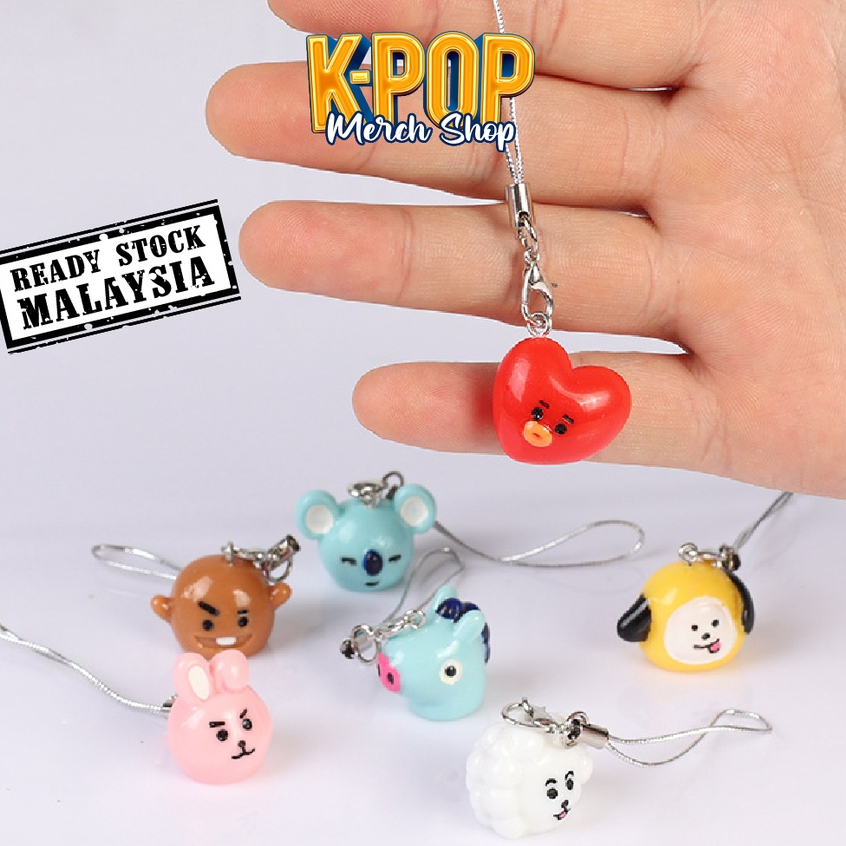 BTS BT21 Tinytan Bangtan OT7 Kpop Merch Phone Charm Tali Pendant | Shopee Malaysia