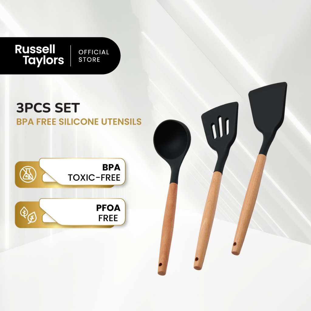 Russell Taylors 3 Pcs Silicone Utensils Set Spatula & Ladle CW-1 ...
