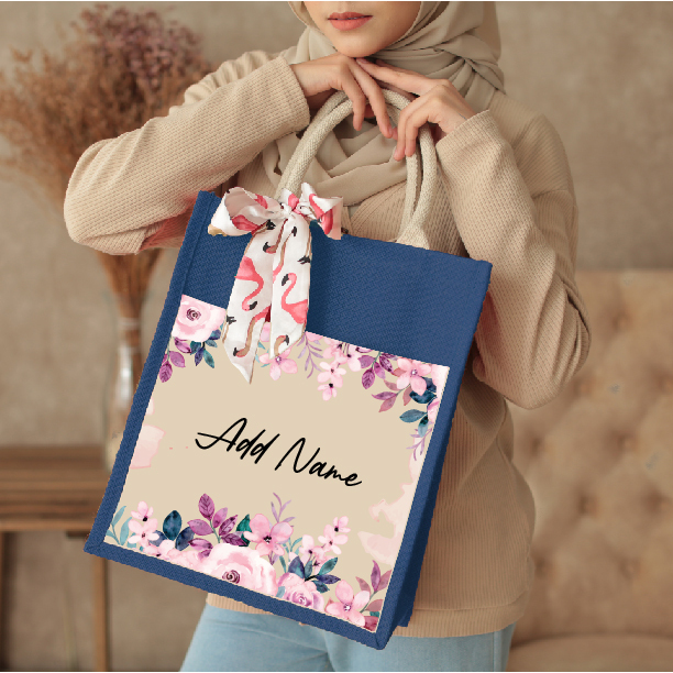 [BAG SULAM NAMA] JUTE BAG SLING TOTE CANVAS BAG MEDIUM SIZE ...