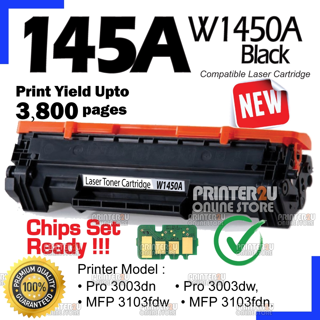 Laser Toner Compatible to HP 145A W1450A 145X W1450X 3003 3103 Pro ...