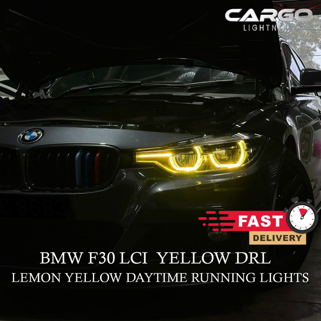 BMW 3 SERIES F30 F31 F35 LCI LEMON YELLOW DAYTIME RUNNING LIGHTS DRL ...