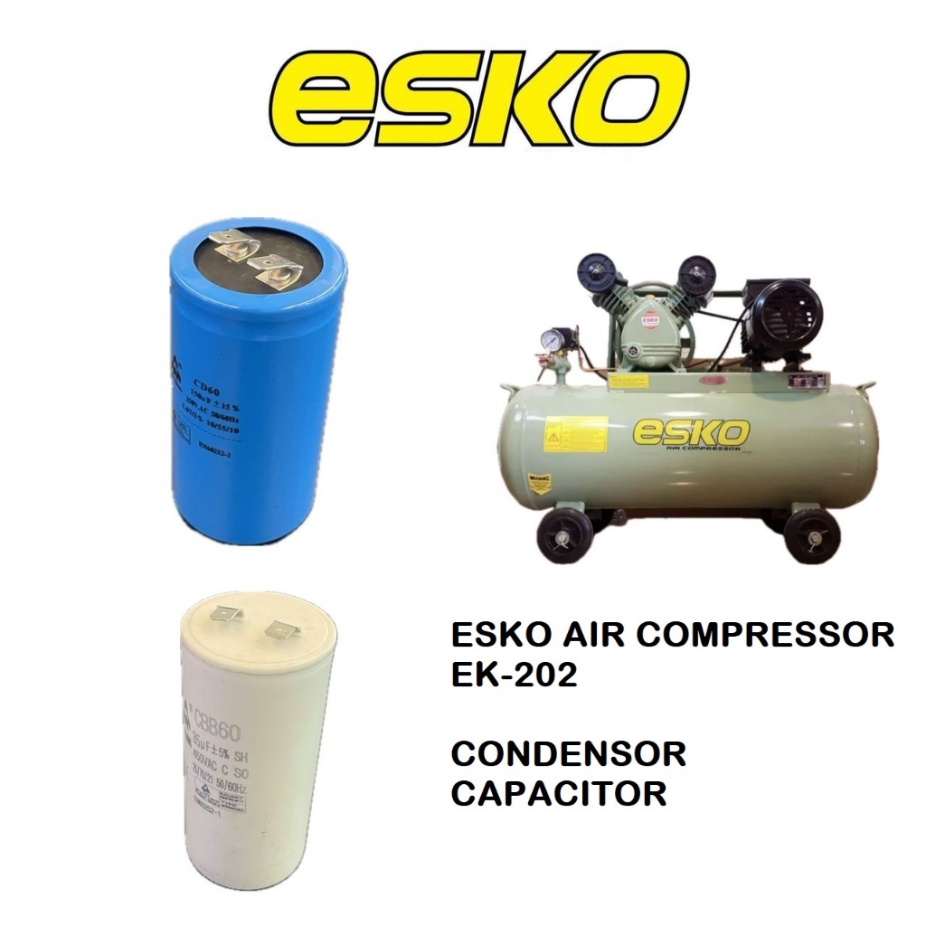 ESKO EK-202 AIR COMPRESSOR MOTOR CONDENSOR CAPACITOR RUNNING STARTING ...