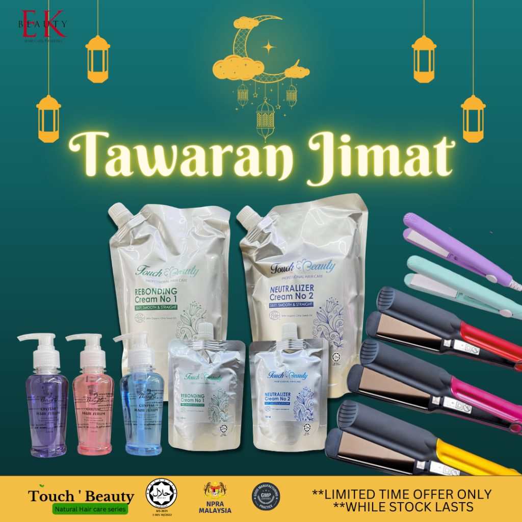 HALAL Rebonding Set Touch Beauty +Iron PACKAGE RAYA | Shopee Malaysia