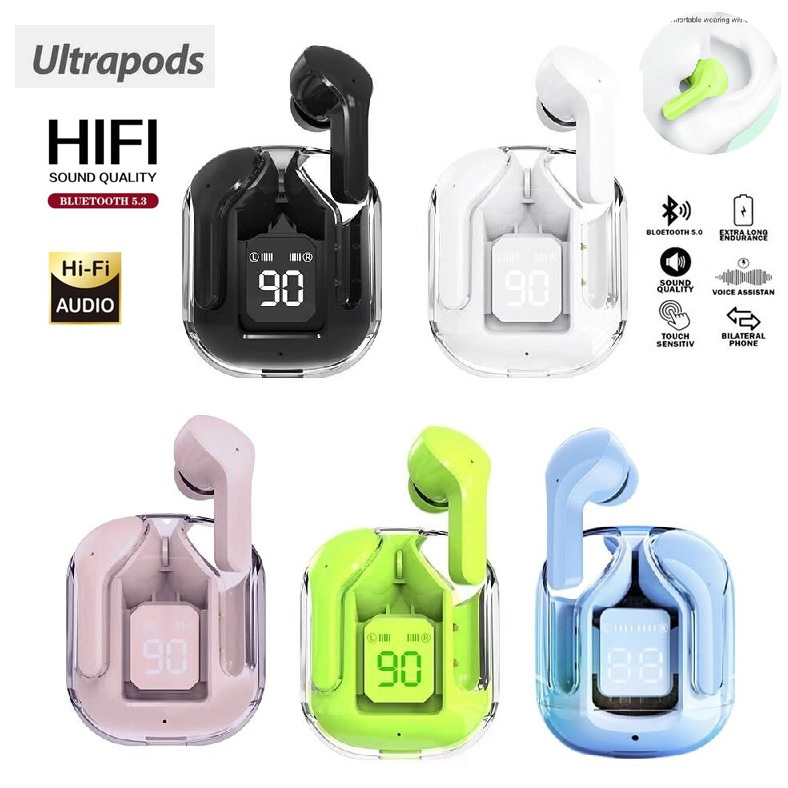 Transparent TWS Bluetooth Earphone Ultrapods Max Bluetooth 5.3 Bluetooth Headphone Clear In-Ear ...