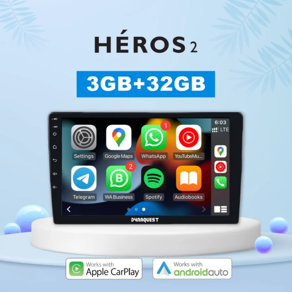 Dynaquest Héros 2 (3+32) Car Multmedia Player Android Auto and Apple ...