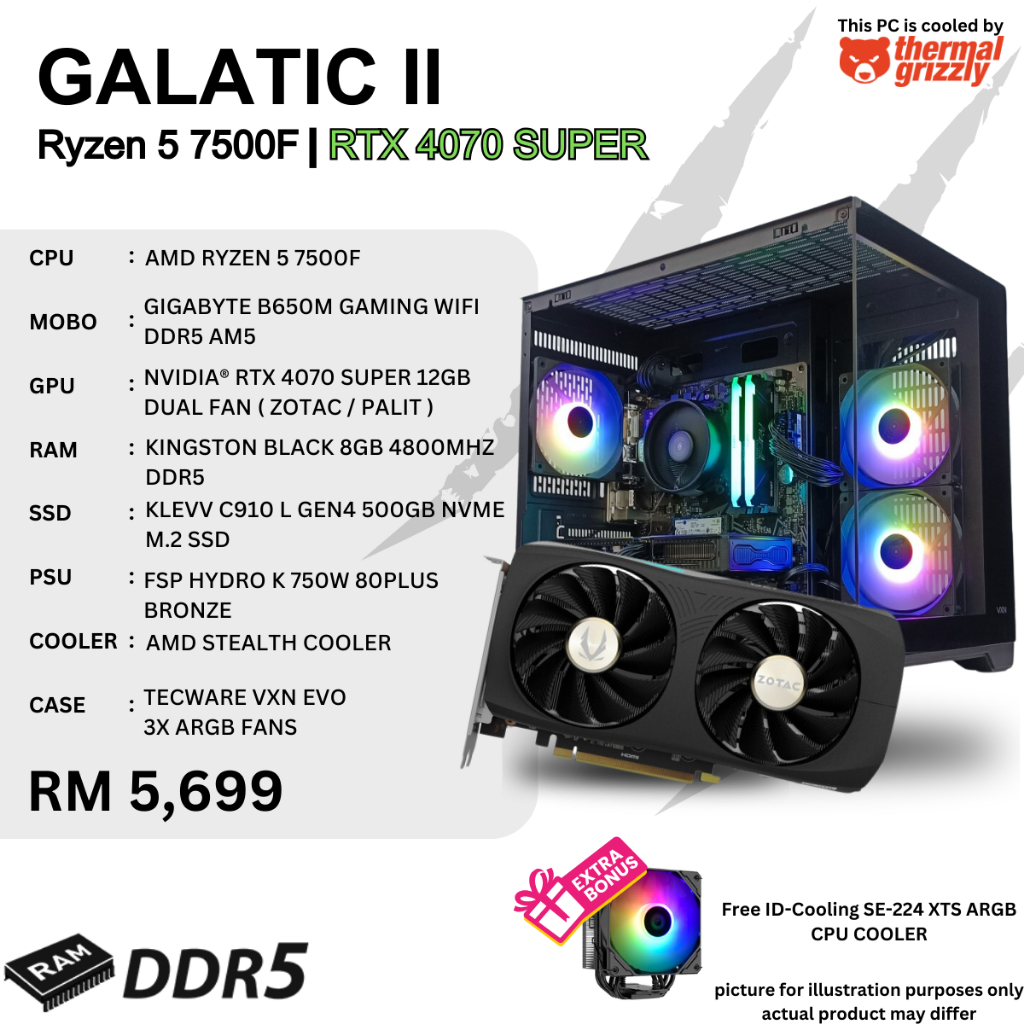 PC RTX4070 Super PC Package Nova / Galatic II with Intel 14th Gen ...