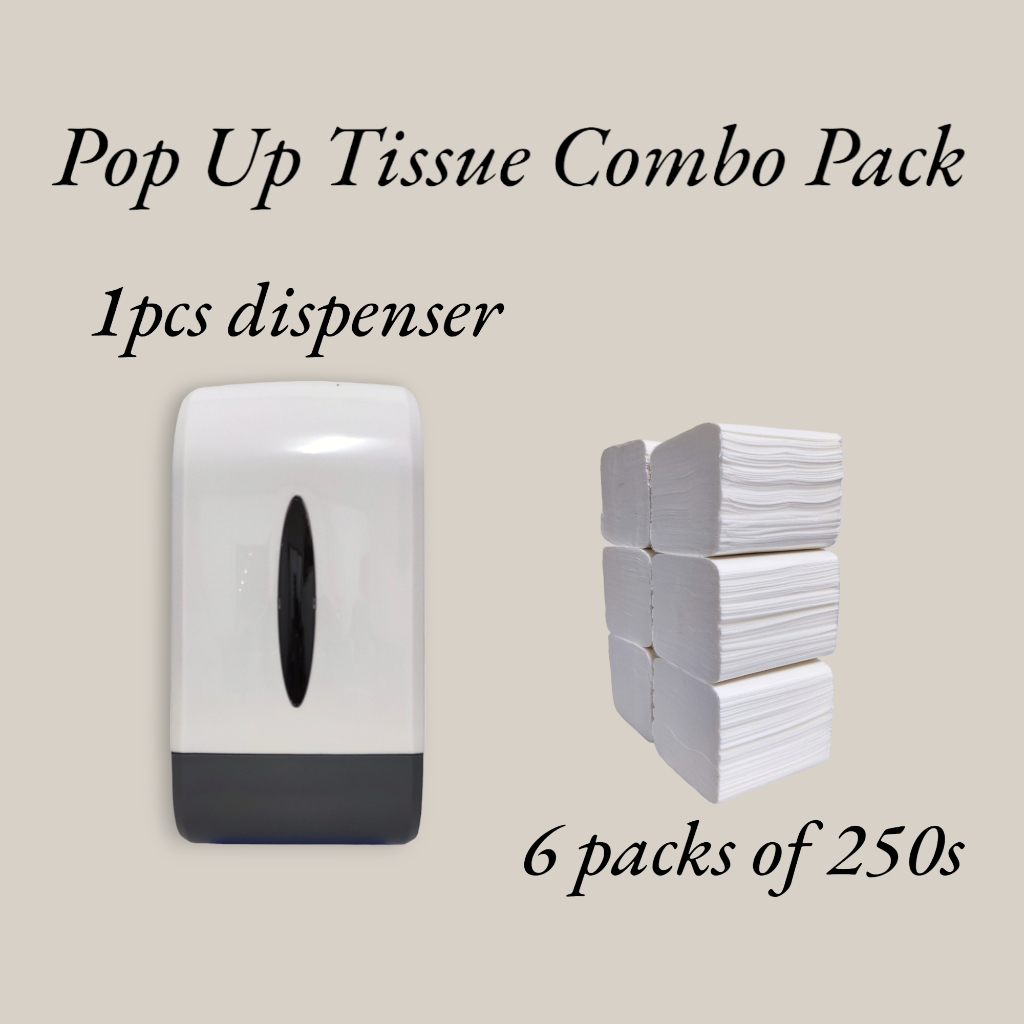 Hippo Pop Up Tissue HBT Tissue Combo Set 1pcs dispenser and 6x250s 2ply ...