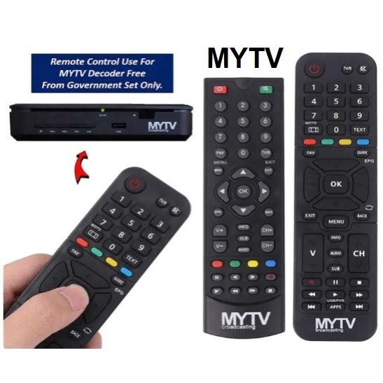 MYTV Remote Control For DVB DVB-T2 DVBT2 Digital Set Top Box ...