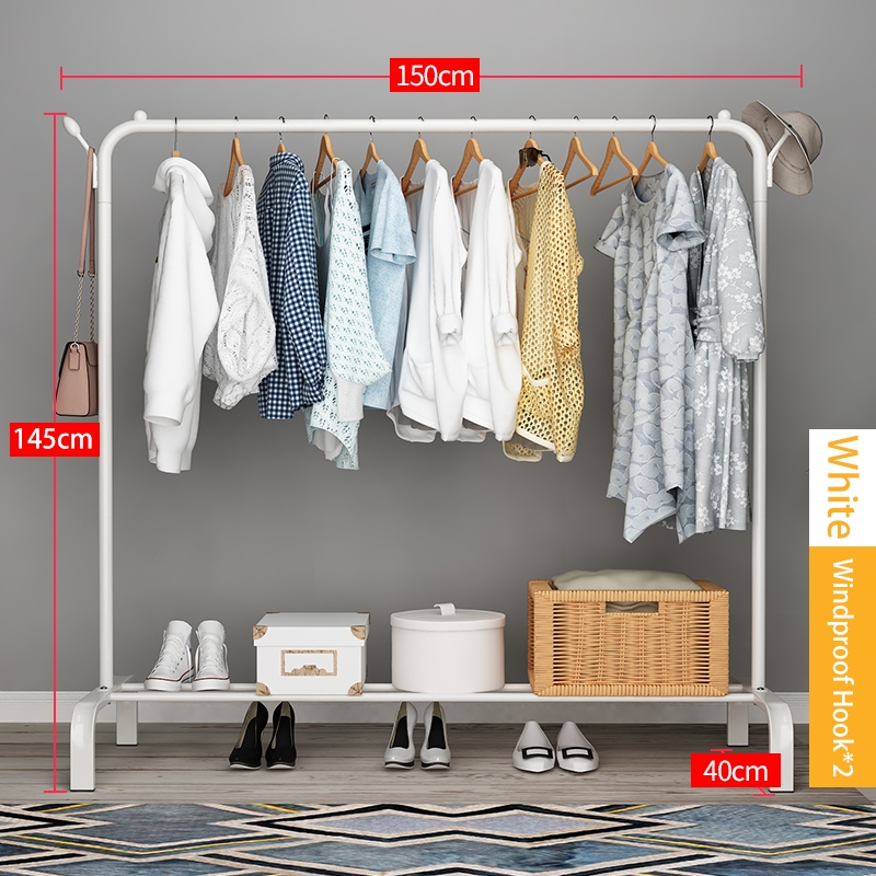 Single Pole Strong Steel Structure Laundry Cloth Rack Organizer Hanging ...