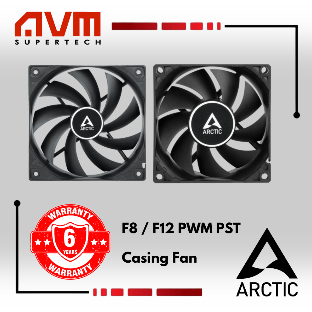AVM ARCTIC F8 / F12 PWM PST 80mm / 120mm PC Casing Fan - Black | Shopee ...