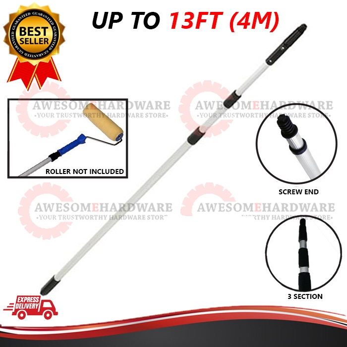 DELUXE 13FT 4M ALUMINIUM TELESCOPIC EXTENSION POLE STICK FOR PAINTING ...