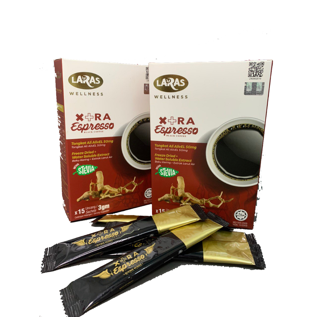 LARAS Kopi Xtra Espresso Tongkat Ali dengan Stevia (3g x 15s) | Shopee ...