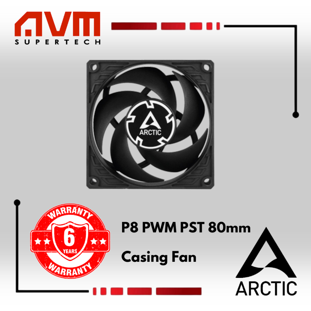 AVM ARCTIC P8 PWM PST 80mm PC Casing Fan - Black | Shopee Malaysia