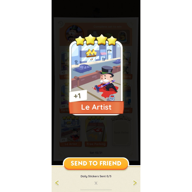 Monopoly Go Sticker ⭐️ 4star Le Artist | Shopee Malaysia
