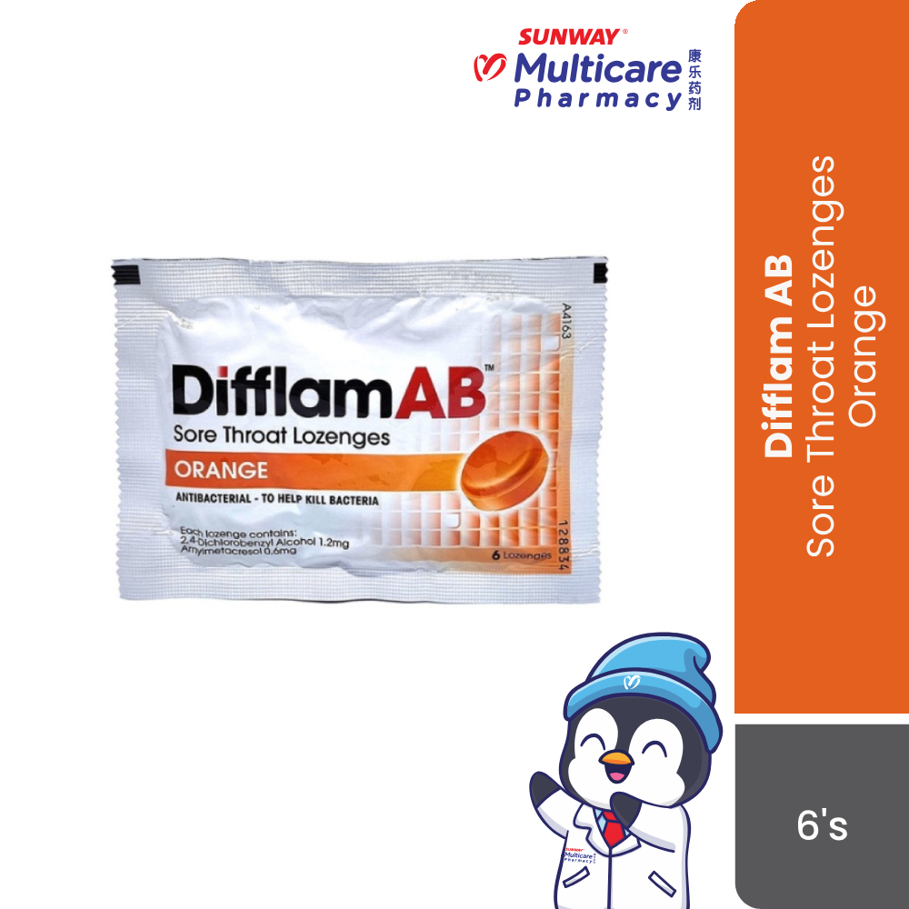 Difflam Ab Sorethroat Lozenges Orange 6'S | Shopee Malaysia