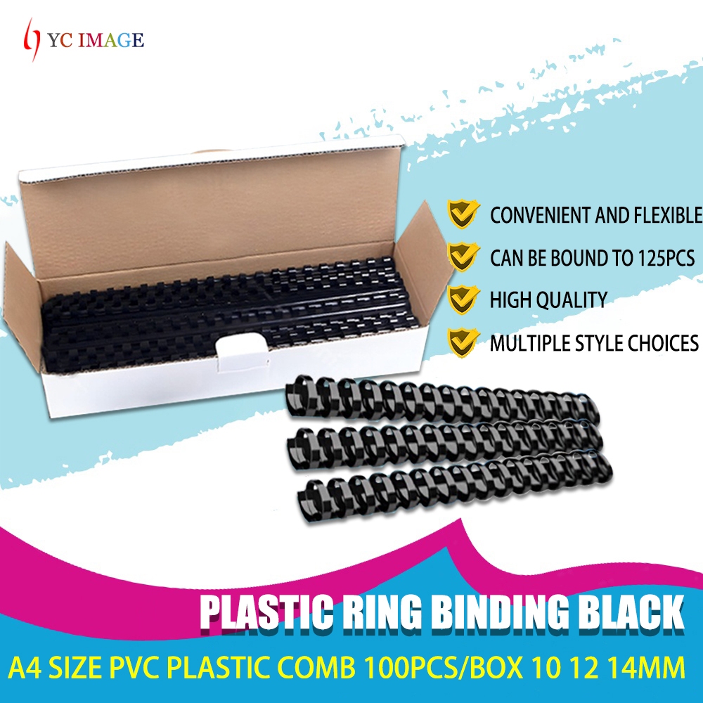 Plastic Ring Binding Black A4 Size Spring Binder 100 Pcs Per Pack PVC ...