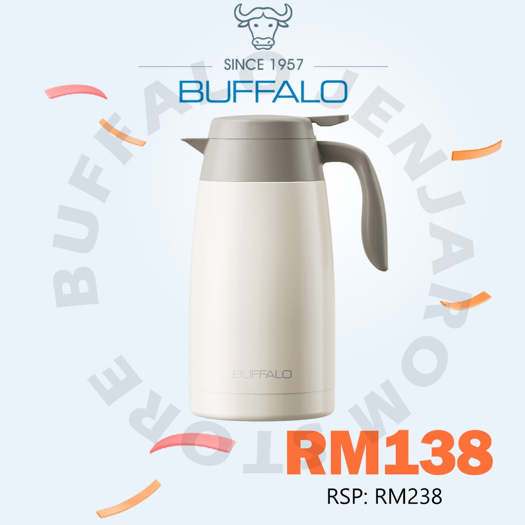 BUFFALO 2L Coffee Flask Stainless Steel 304 Double Wall Insulated Vacuum Thermal Jug 牛头牌2L咖啡壶304 ...