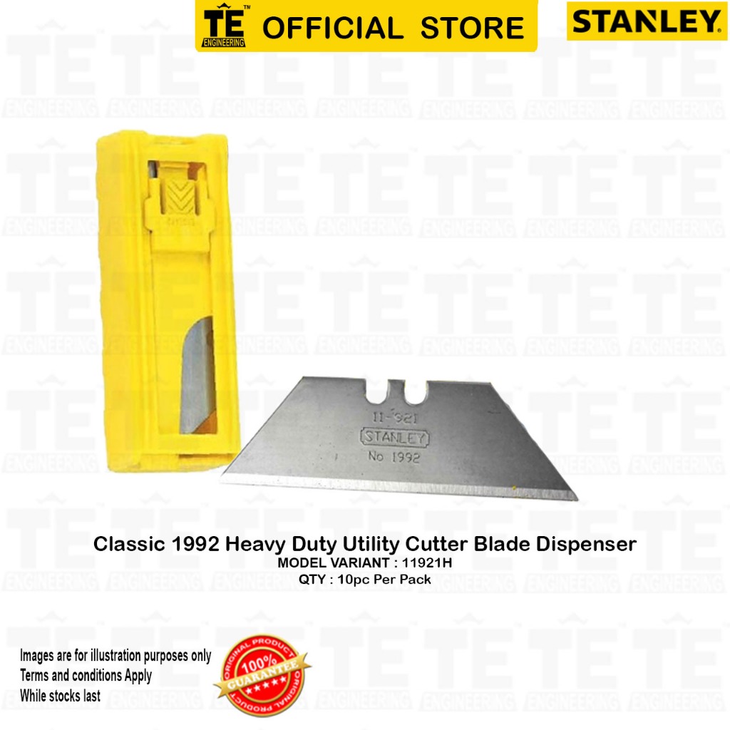STANLEY 10pcs Classic 1992 Heavy Duty Utility Cutter Blade Dispenser ...