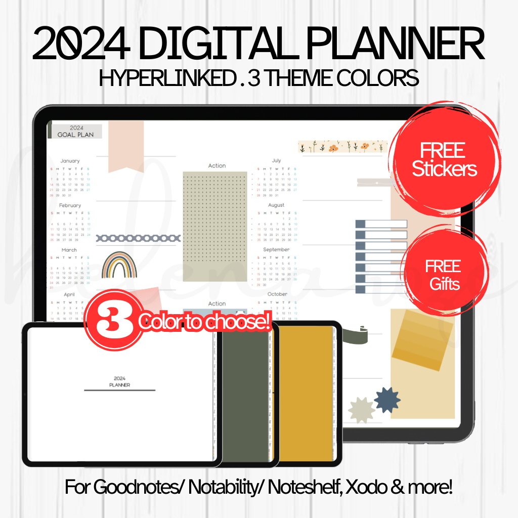2024 Digital Planner, Digital Planner For IPad, Digital Planner For ...