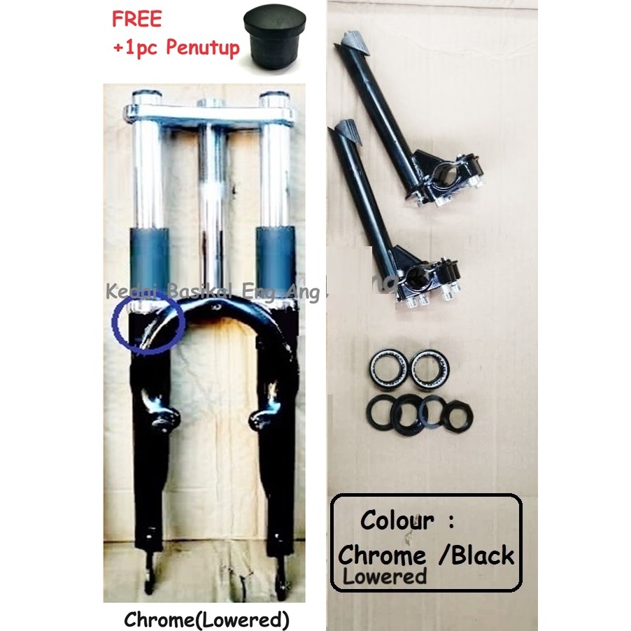 COMBO 20" Double Fork Lowered dan lowered habis habis Chrome , headset ...