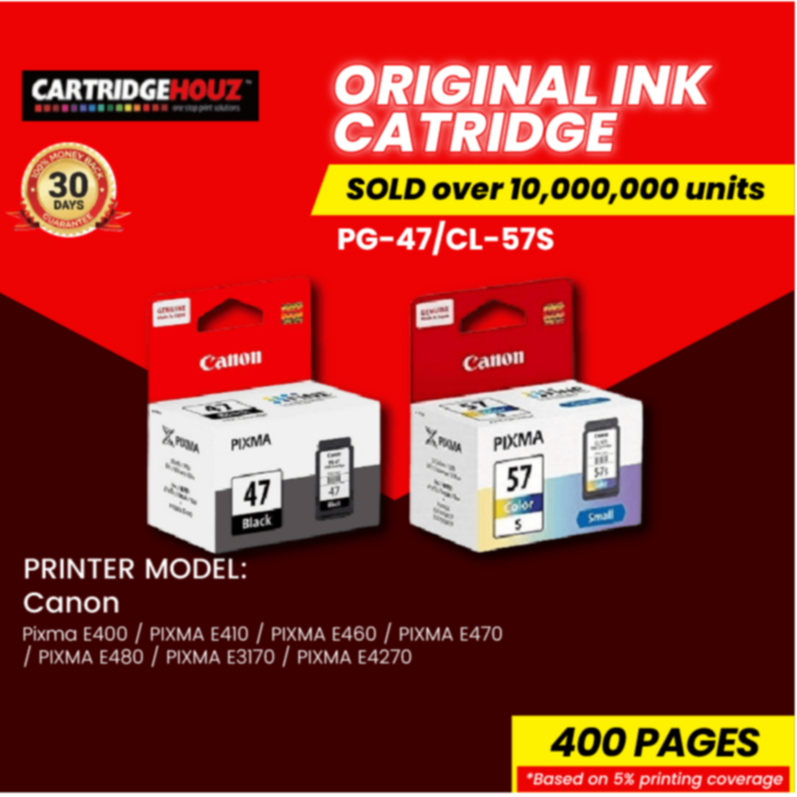 [GENUINE] Original Canon PG47 PG 47 PG-47 BLACK CL57S CL 57S CL-57S ...