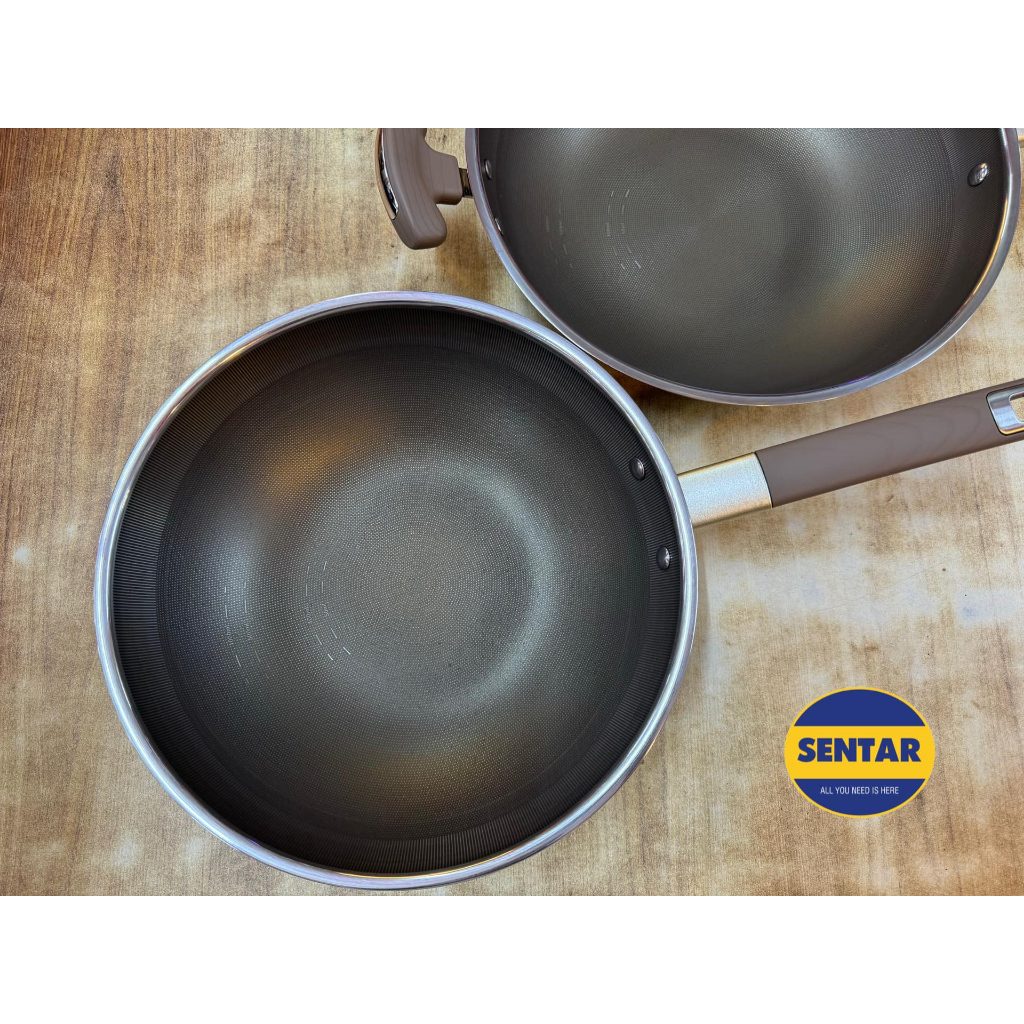 100% Ready Stock Titanium Wok Pan Titanium Non-stick Cookware Titanium ...