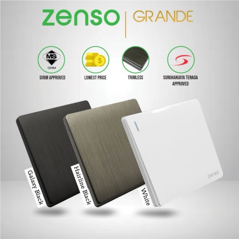 Zenso switch blank plate White Black Grey Gold | Shopee Malaysia