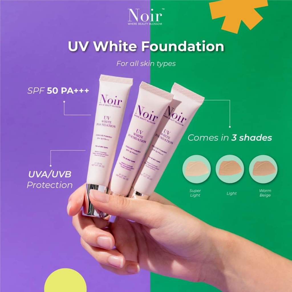 Noir UV White Foundation | Menutupi dan Merawat Tona Kulit Yang Tidak Sekata | Shopee Malaysia