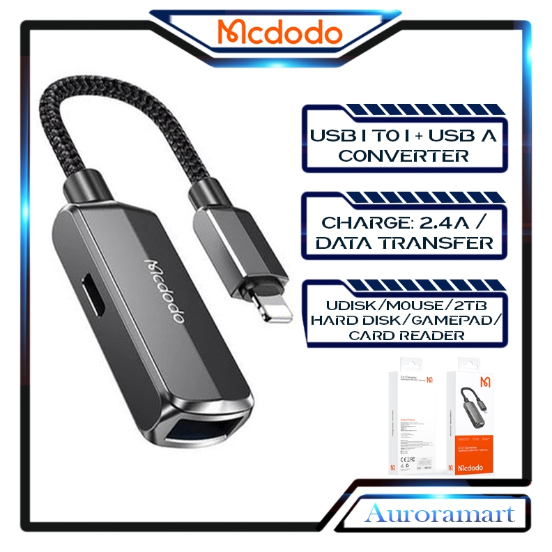 Original Mcdodo Splitter OTG Converter Charging & USB Data Transfer 3.0 ...