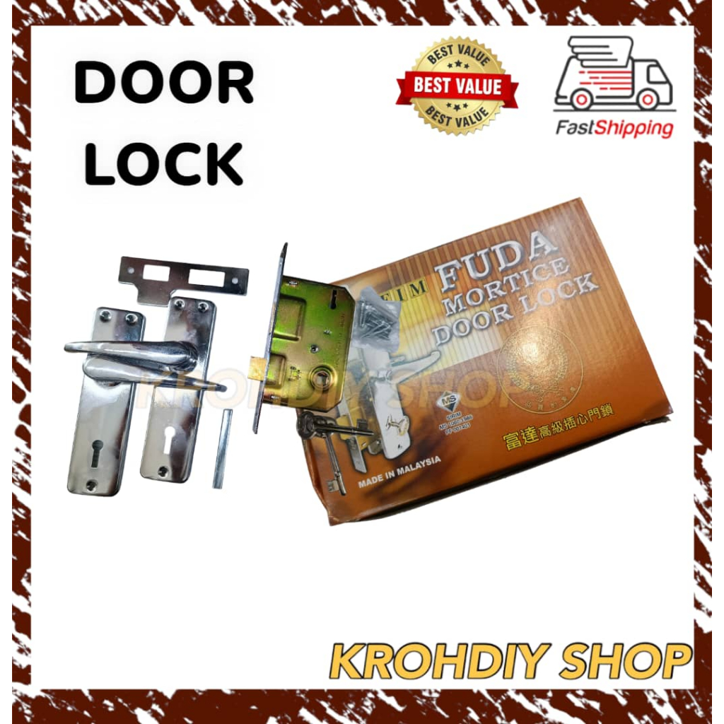 Fuda 202 Mortice Lock 2-Level Mortise Grill Door 2 Lever Kunci Pintu ...