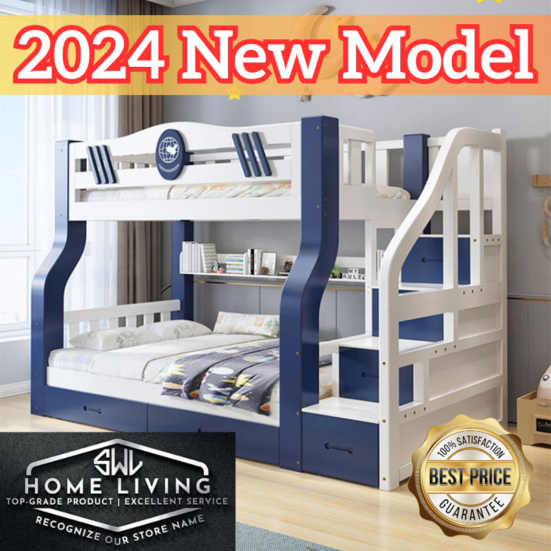 *NEW MODEL* Bunk Bed Solid Wood For Children Kids Parent Double Decker ...