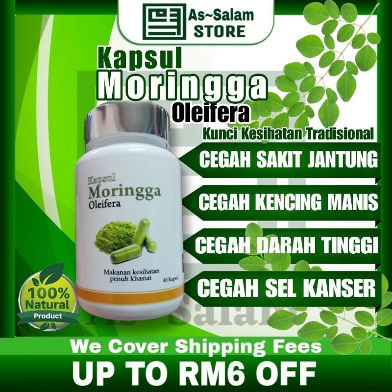 Kapsul MORINGA 100 biji Orang Kampung Oleifera Capsules Organic Premium ...