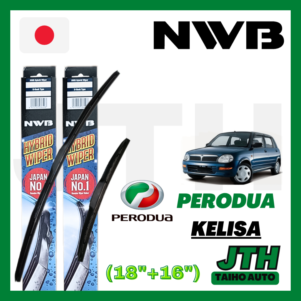 TAIHOAUTO NWB Wiper Blade Set Perodua Kelisa 18"+16" Wiper Kelisa Wiper Blade Perodua Kelisa ...