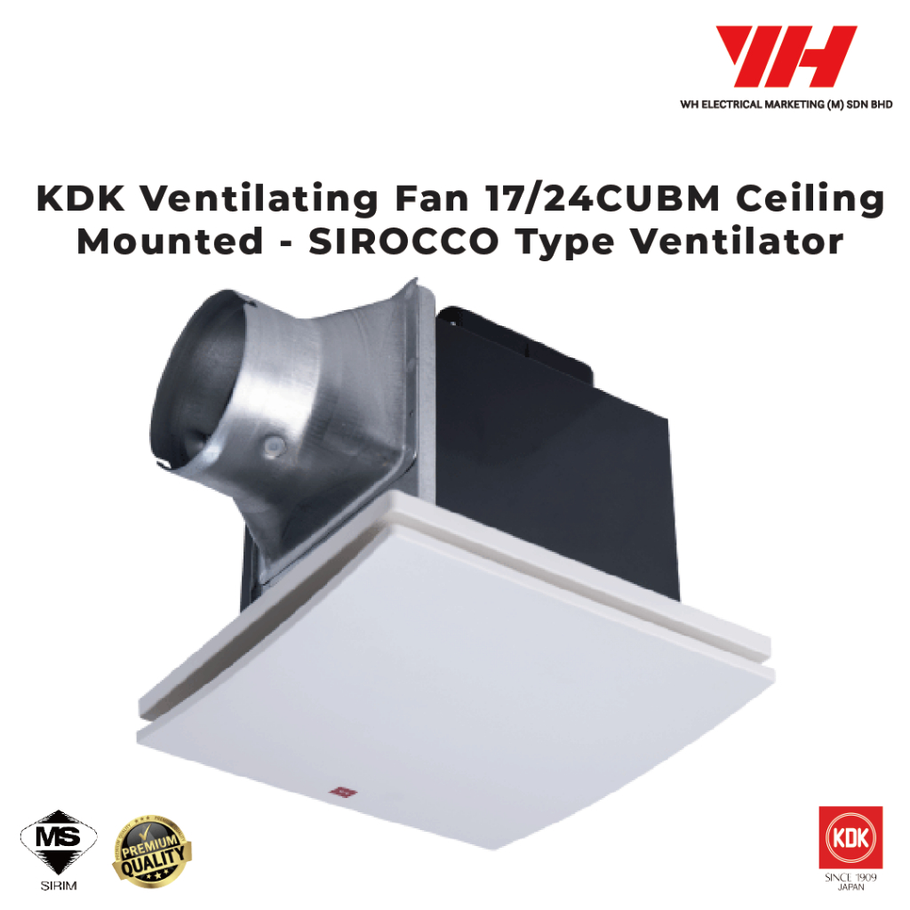KDK 17CUBM 24CUBM Ventilating Fan Ceiling Mounted Sirocco Ventilator ...
