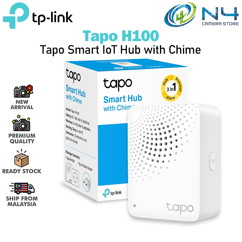 TP-LINK Tapo H100 Smart Home IoT Sensor Hub with Chime for Tapo Buttons ...