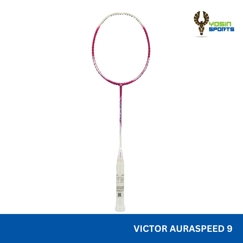 VICTOR AURASPEED 9 (White Pink) Badminton Racket + Free String & Grip ...