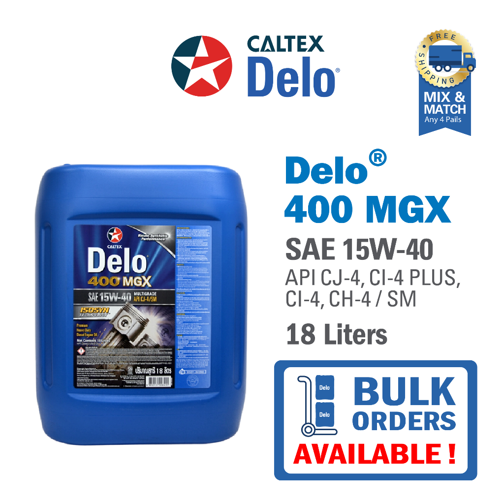 Delo MGX 400 SAE 15W40 Diesel Engine Oil (18L) | Shopee Malaysia