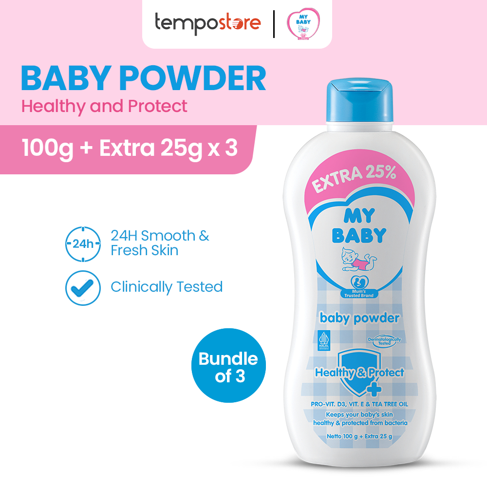 [Bundle of 3] My Baby Powder Healthy & Protect with Extra Refill (100g ...
